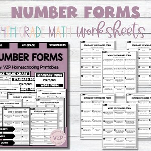 Number Forms Worksheets - Etsy