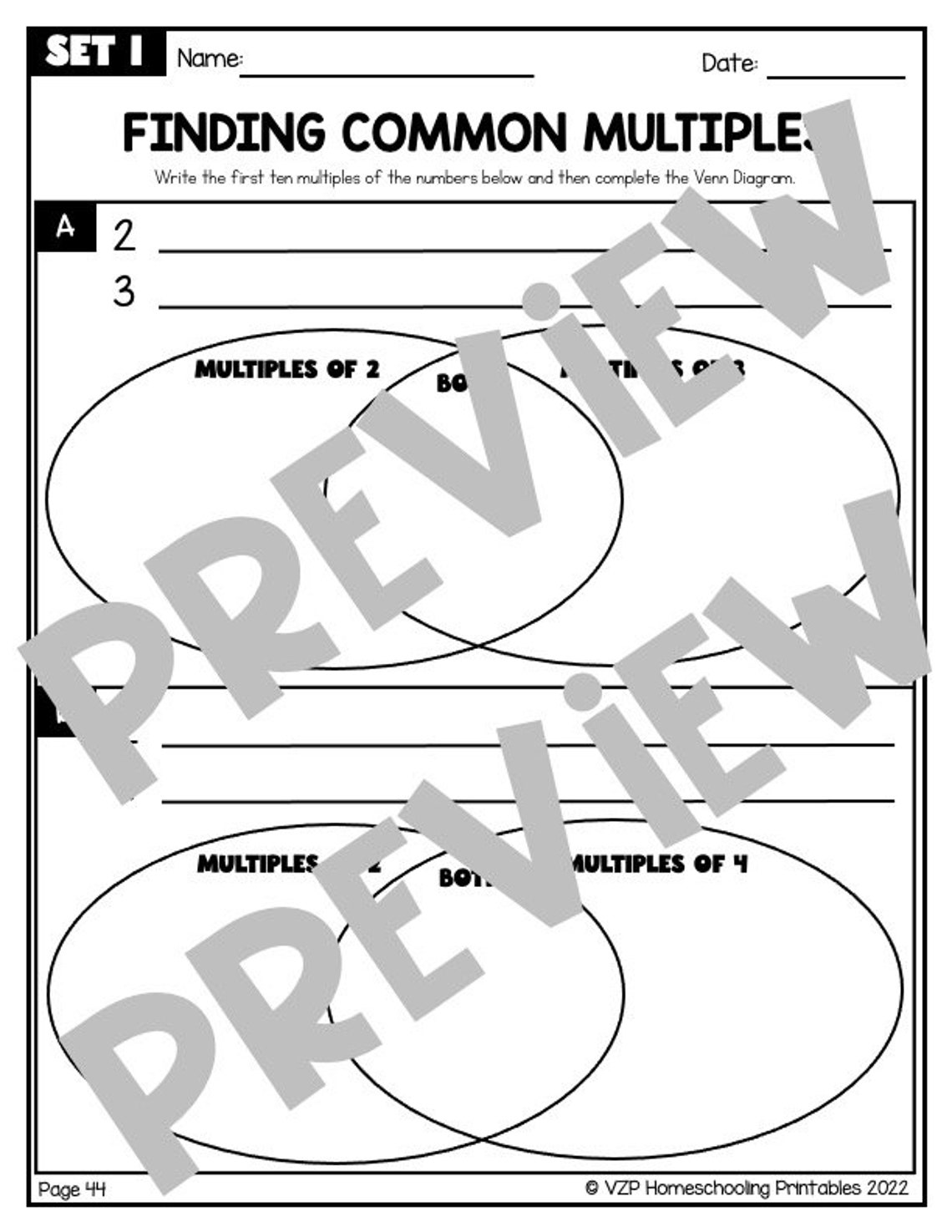 Factors and Multiples Worksheet - Etsy