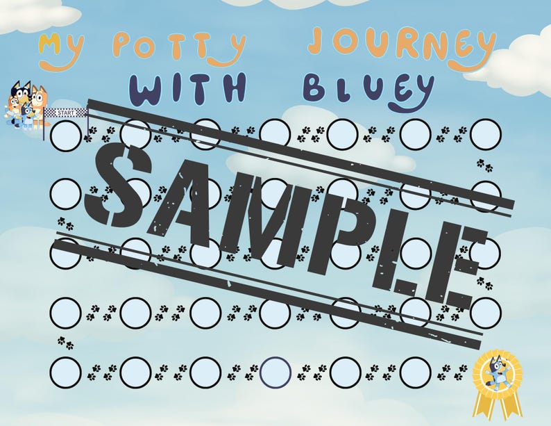 Bluey Potty Training Template and Award Download/ Potty Training Chart ...