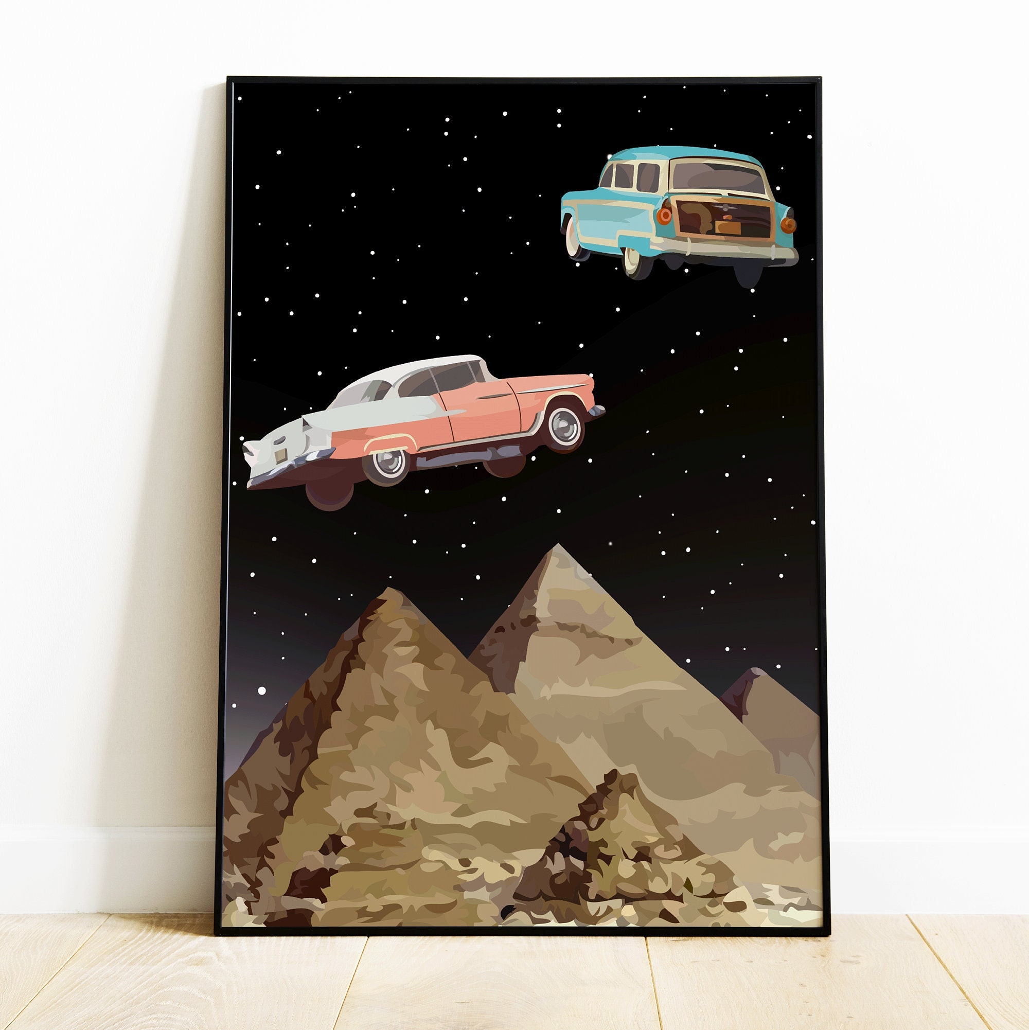 Flying Cars Sahara Desert Space Y2K Futurismo Arte imprimible - Etsy México