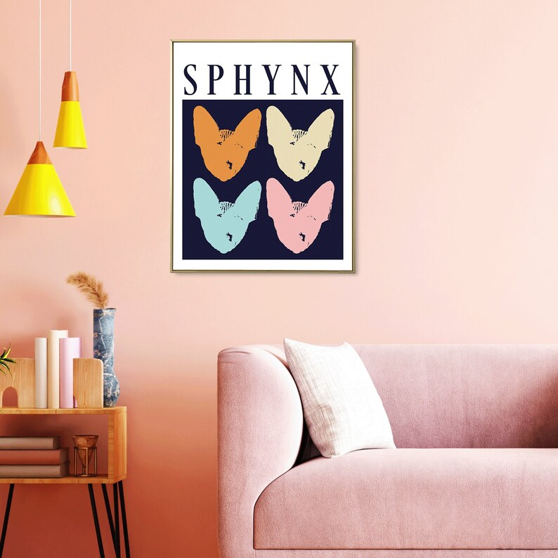 Sphynx Cat PRINTABLE Wall Art | Hairless Cat Poster | Apartment Sphinx ...