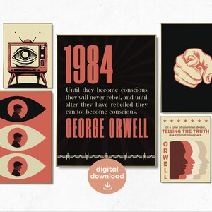 Printable Set of 5 Orwell Poster | Eclectic Gallery Wall 1984 George ...