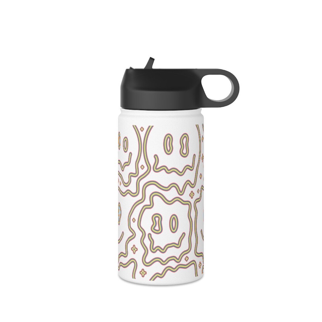 Drippy Smiley Face Stainless Steel Water Bottle - Etsy