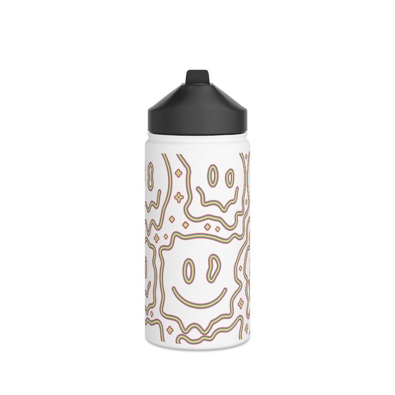 Drippy Smiley Face Stainless Steel Water Bottle - Etsy