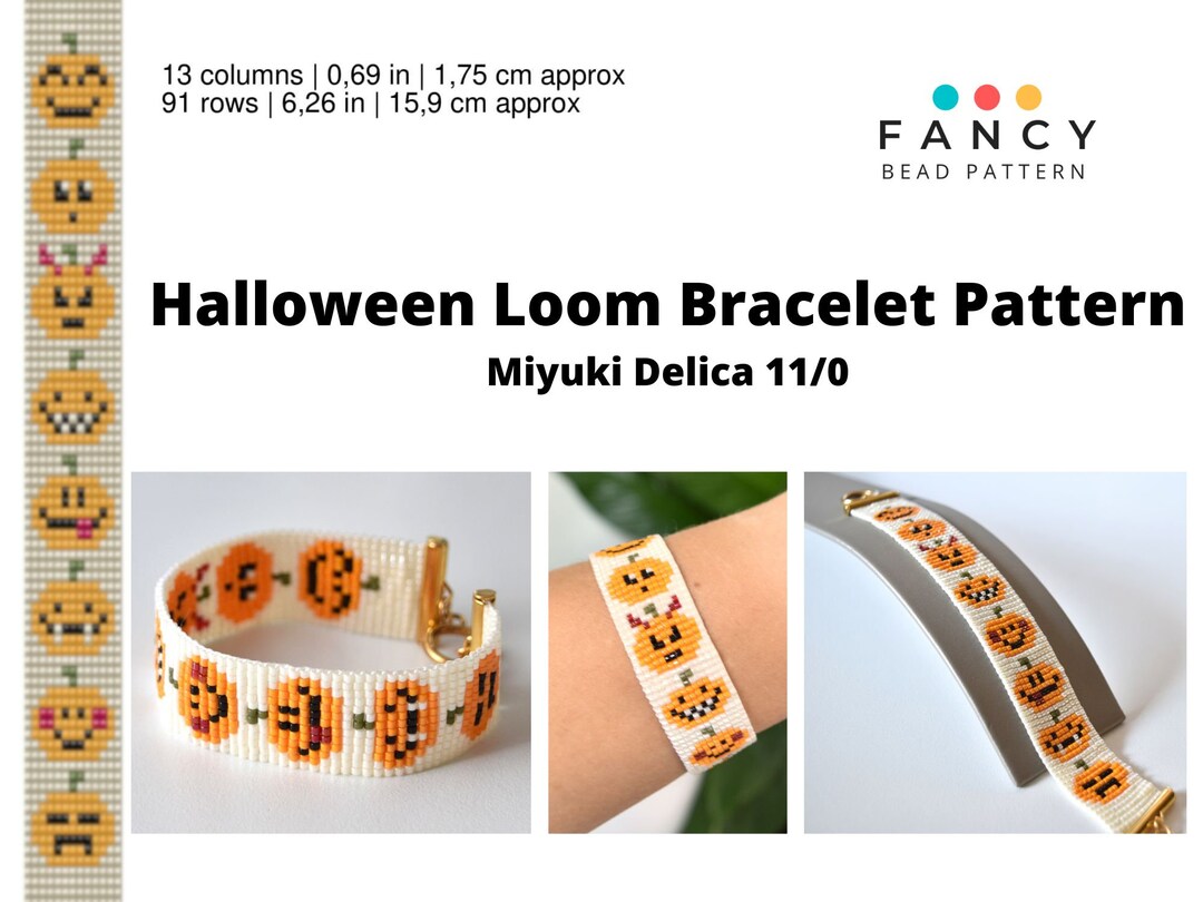 Halloween Pattern, Bead Loom Pattern, Loom Bracelet Pattern, Bead Loom ...