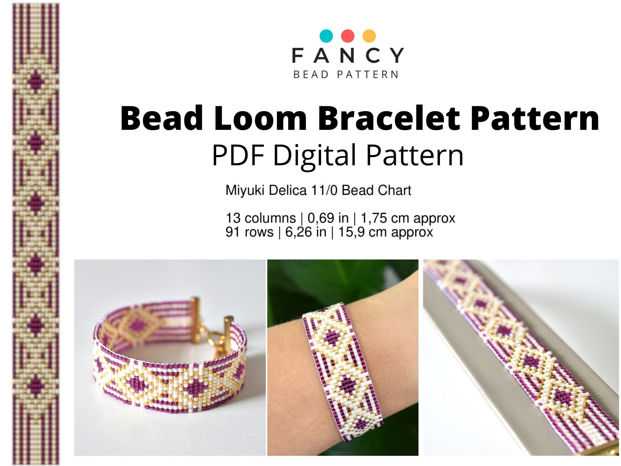 Bead Loom Pattern Loom Bracelet Pattern PDF Pattern - Etsy