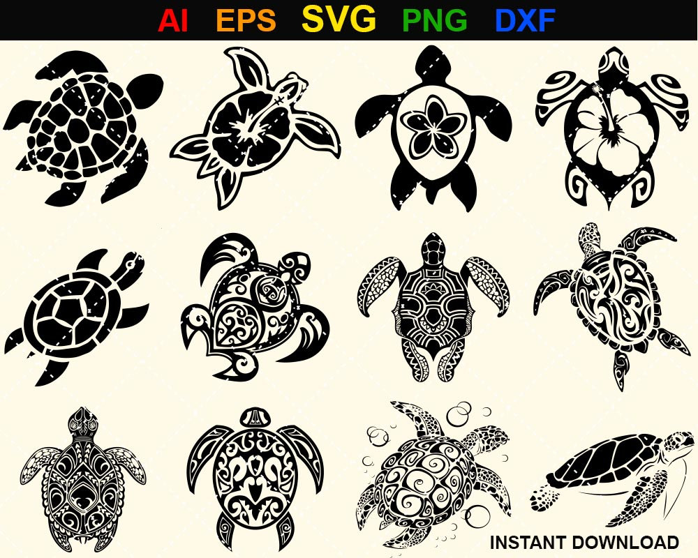 Tribal Sea Turtle Silhouette