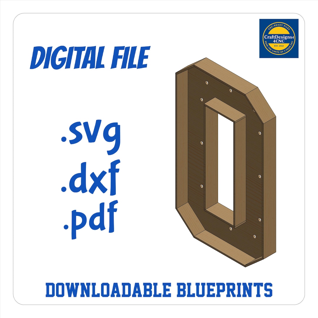 4FT Marquee Letter O Template: CNC & Printable Plans (svg Dxf Pdf Files ...