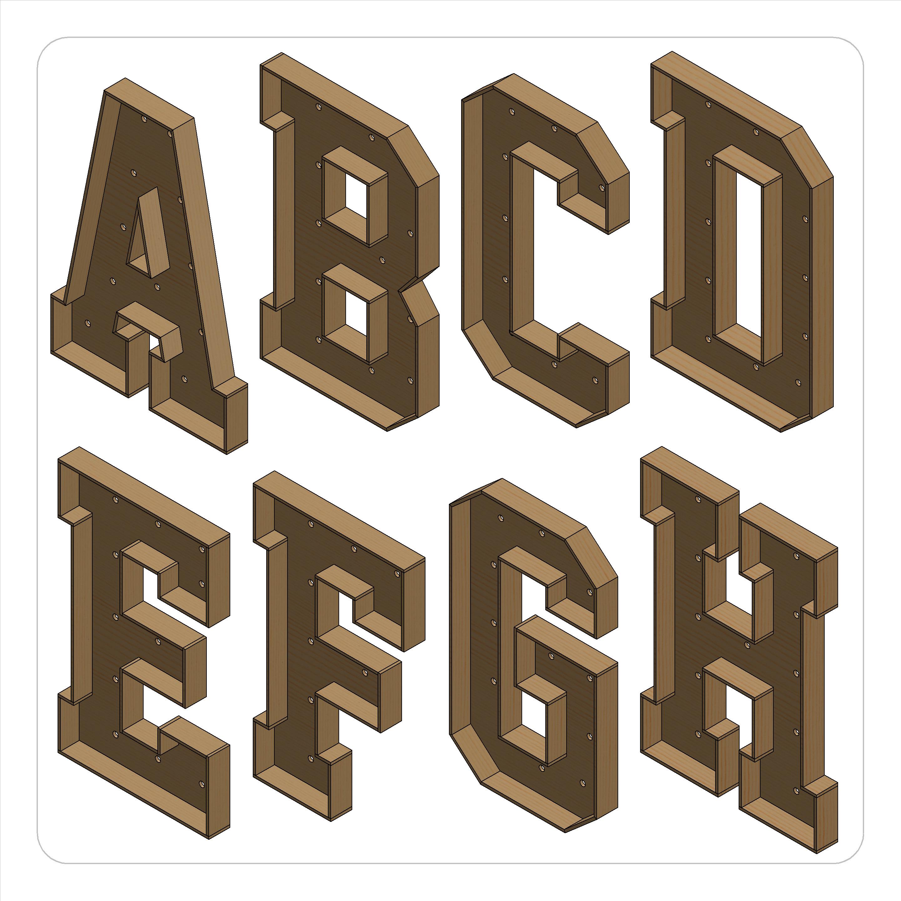 4FT Large F Marquee Letter Template Plans | CNC & Printable Templates ...