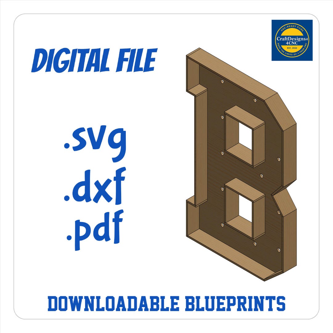4FT Marquee Letter B Template: CNC & Printable Plans (svg Dxf Pdf Files ...
