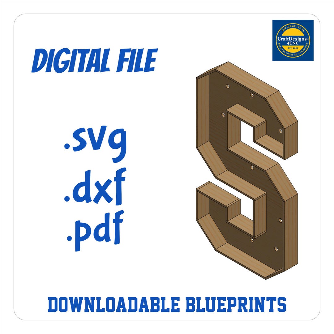 4FT Marquee Letter S Template: CNC & Printable Plans (svg Dxf Pdf Files ...