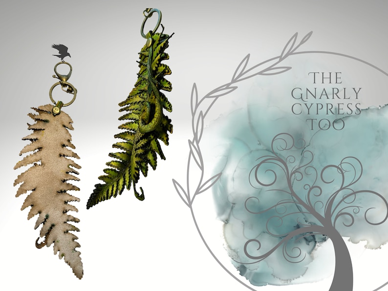 Ultra Realistic Fern Leather Bag Charm and Keyring Keychain - Etsy
