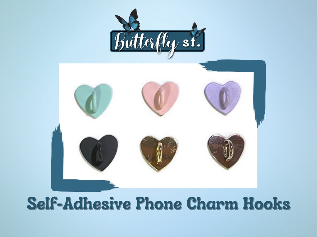 Heart-shaped Metal Phone Charm Hook / Hanger Gold, Silver, Mint ...