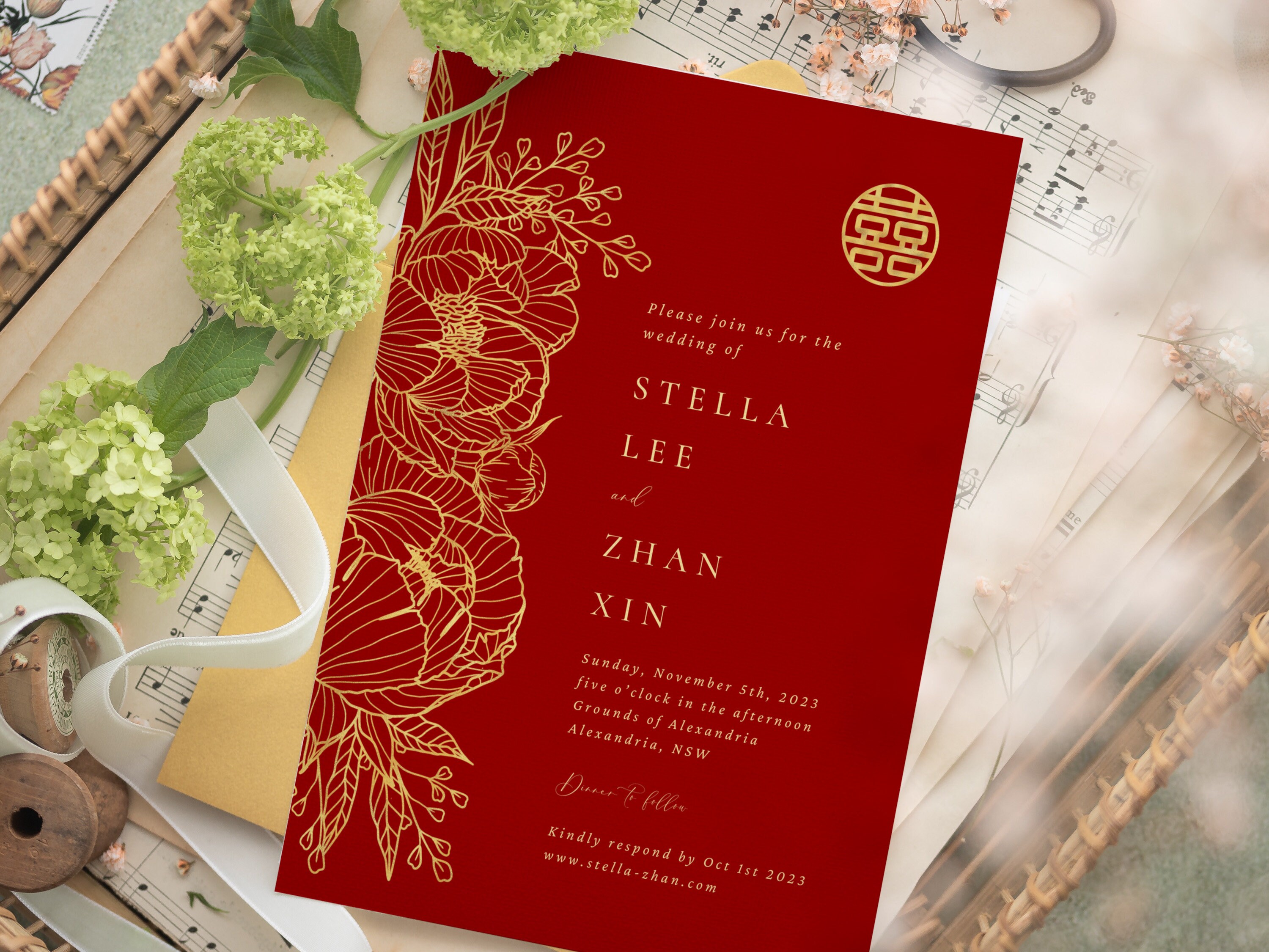 Chinese Wedding Invitation Template Chinese Invitation Card - Etsy ...