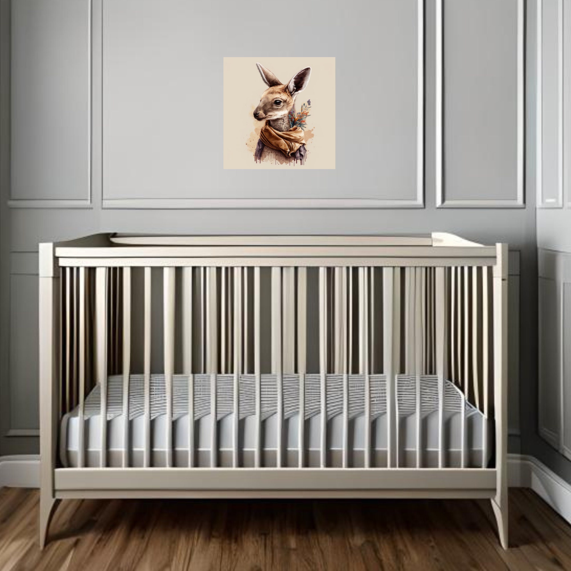 Kangaroo Wall Art, Kangaroo Boho Style Wall Art, Kangaroo Nursery Wall ...
