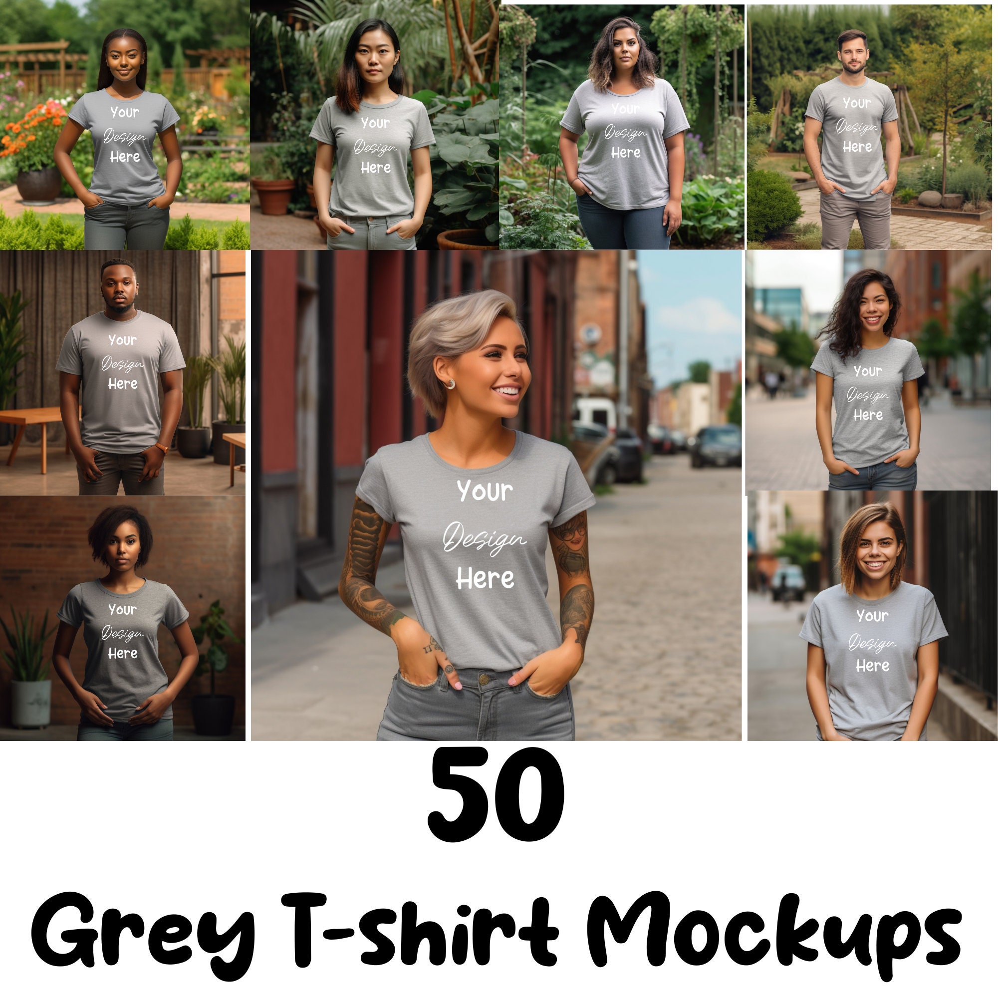 Grey T-shirt Mockups, Grey Shirt Mockup - Etsy