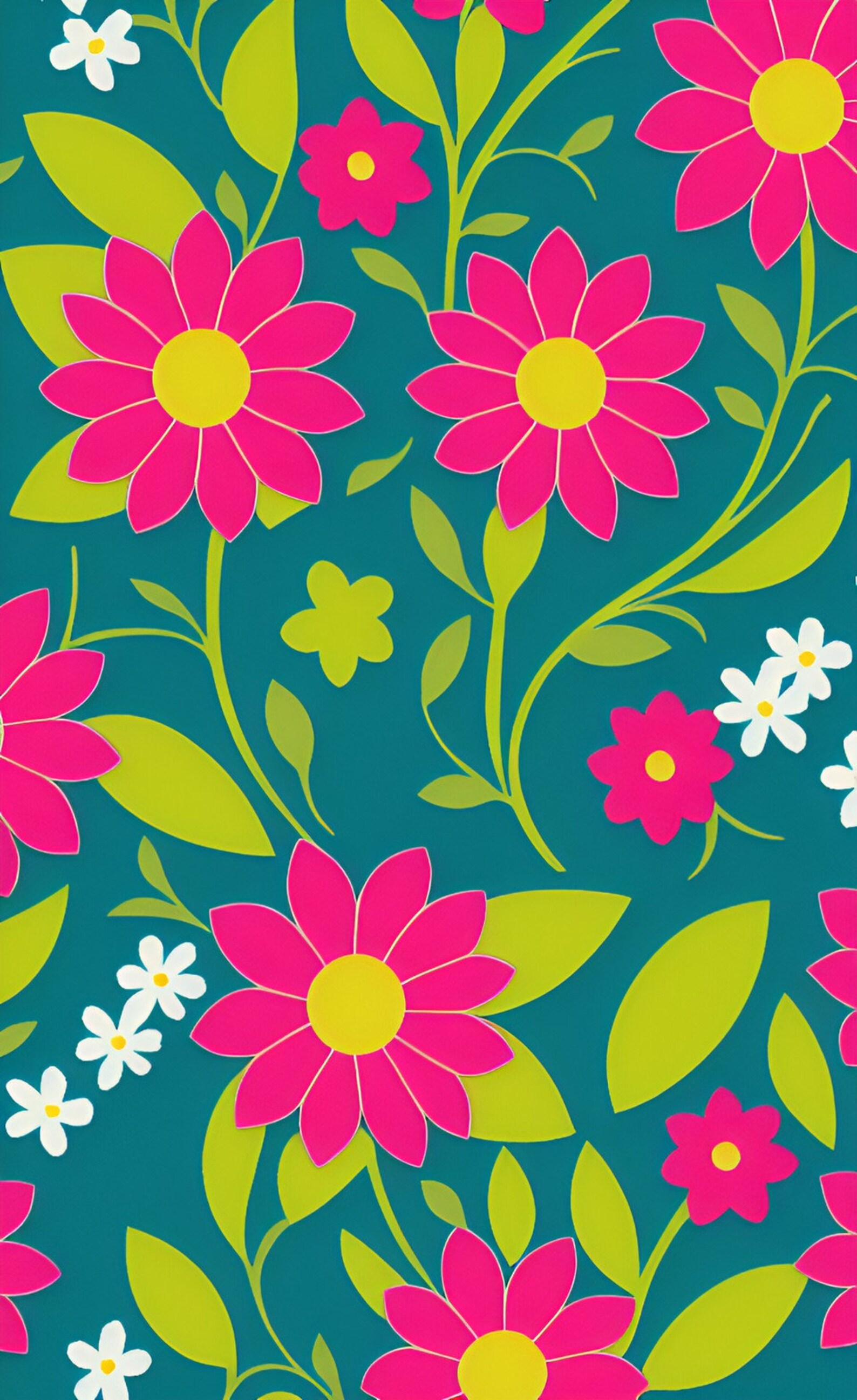 Retro Flowers Background, Phone Background Retro Flowers, Background ...