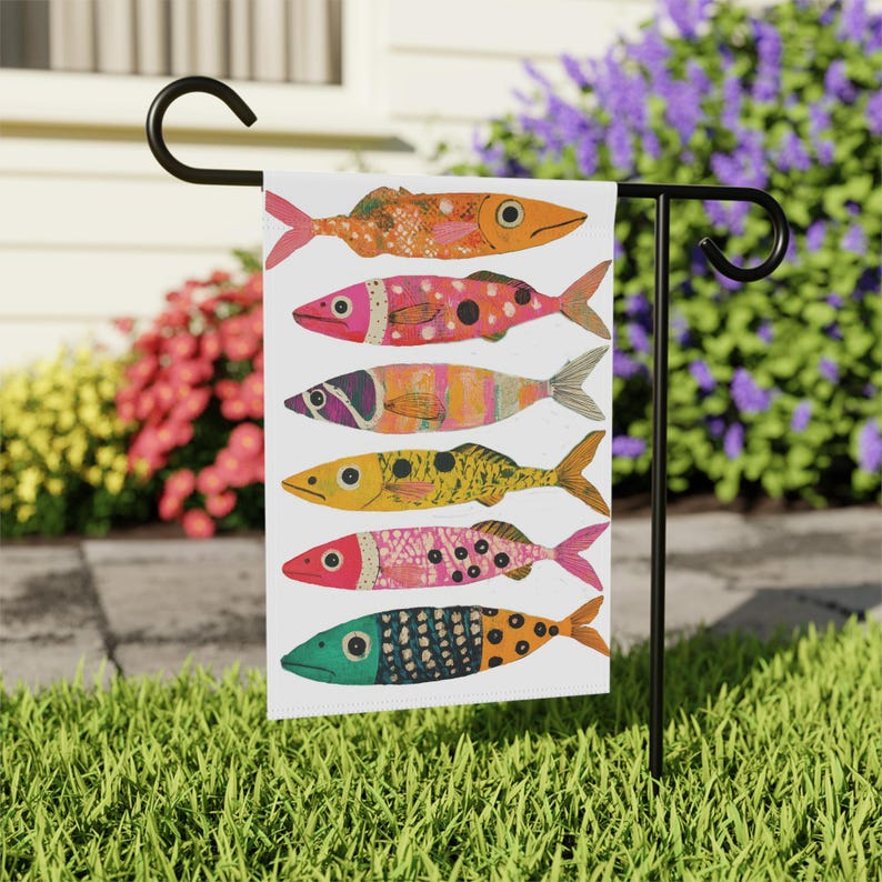 Sardine Banner, Garden Banner, Fisherman Aesthetic, Colorful Sardines ...