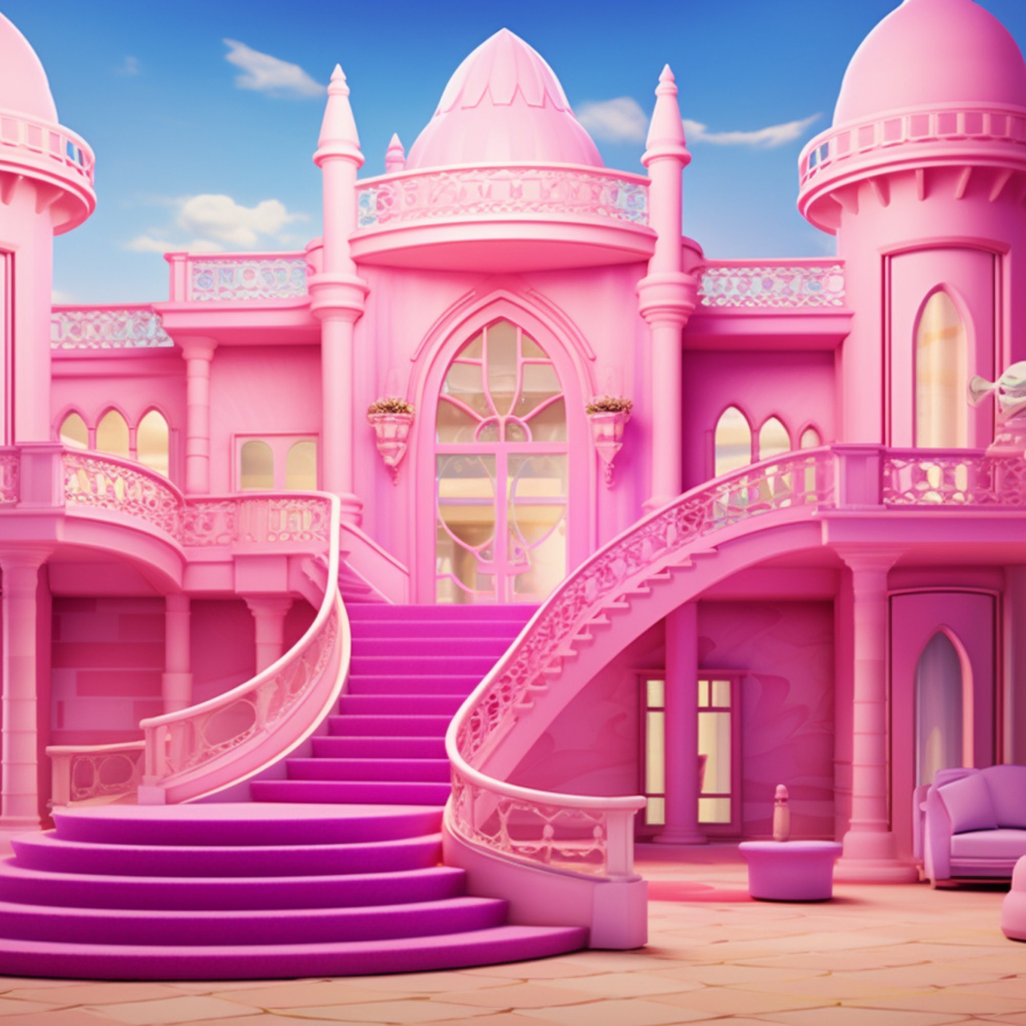 Barbie Themed Digital Backdrop, Barbie Dreamhouse Backdrop, Barbie ...