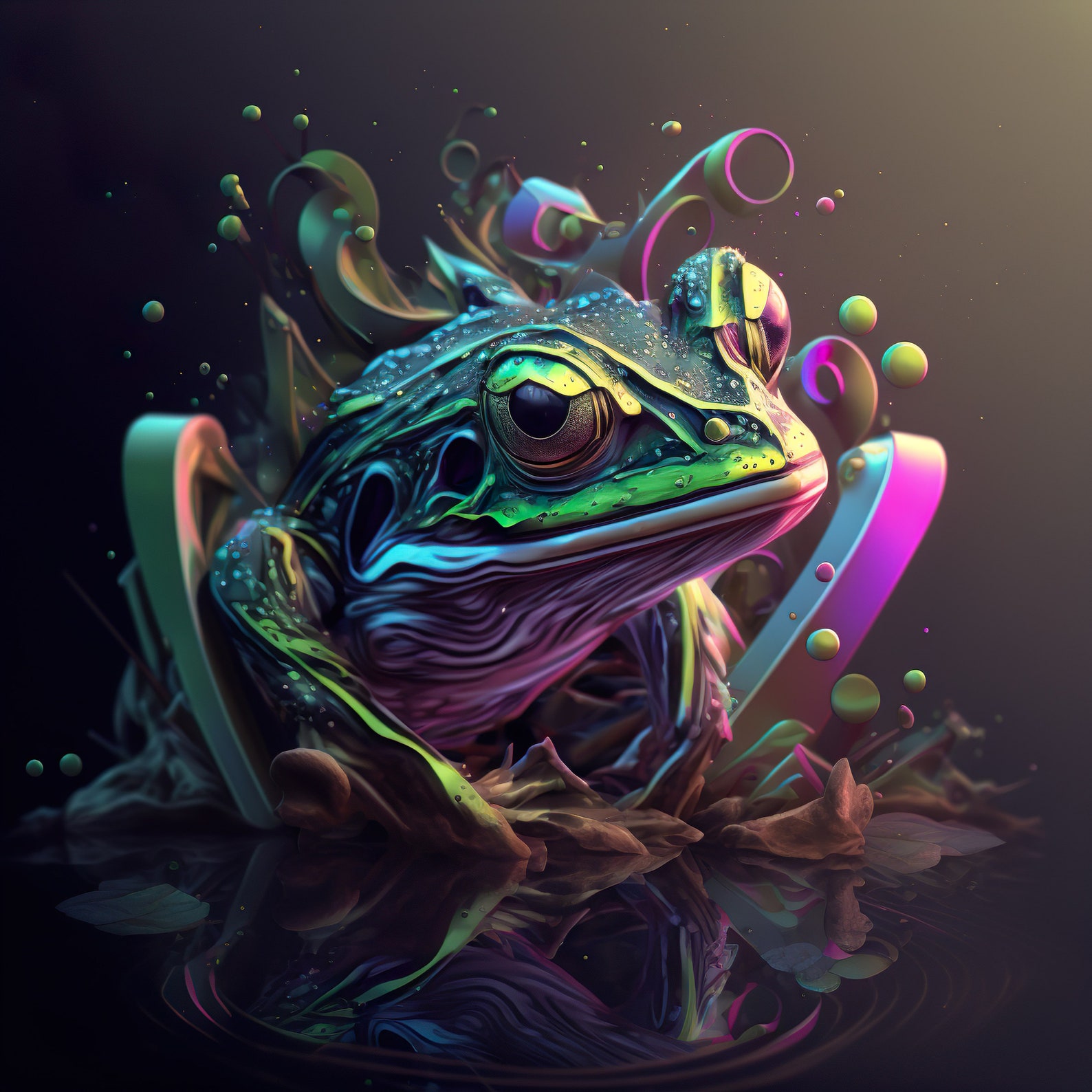Poster Wall Art Frog Neon Frog Printable Posters Frog Wall Art 4 Unique ...