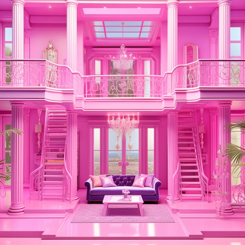 Barbie Themed Digital Backdrop, Barbie Dreamhouse Backdrop, Barbie ...