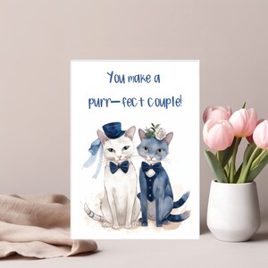 Printable Wedding Card, Printable Cat Wedding Card - Etsy