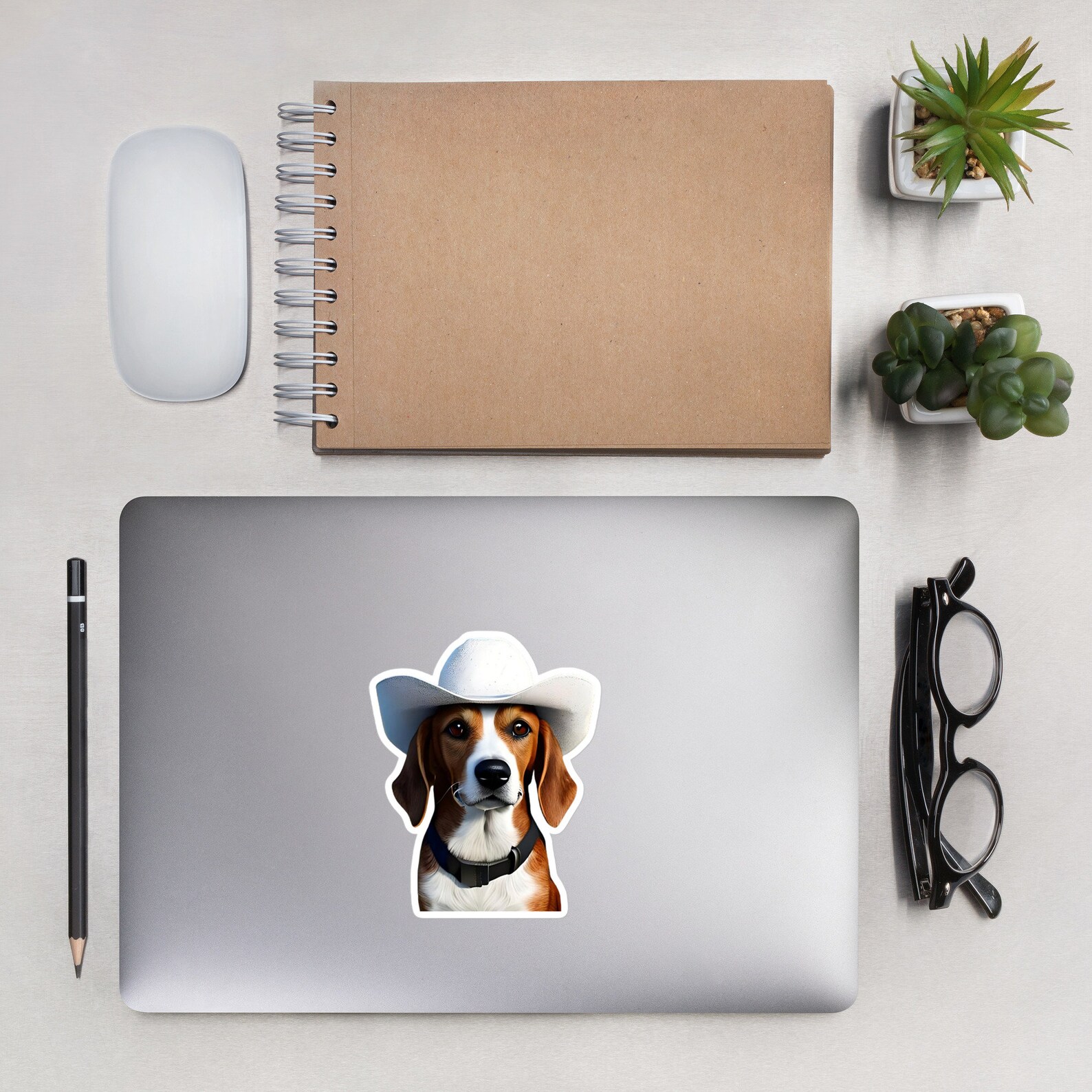 Cute Beagle With Cowboy Hat Sticker, Cute Beagle Sticker, Cute Beagle ...