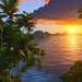 Tropical Sunset Phone Background, Sunset Background, Tropical Island ...