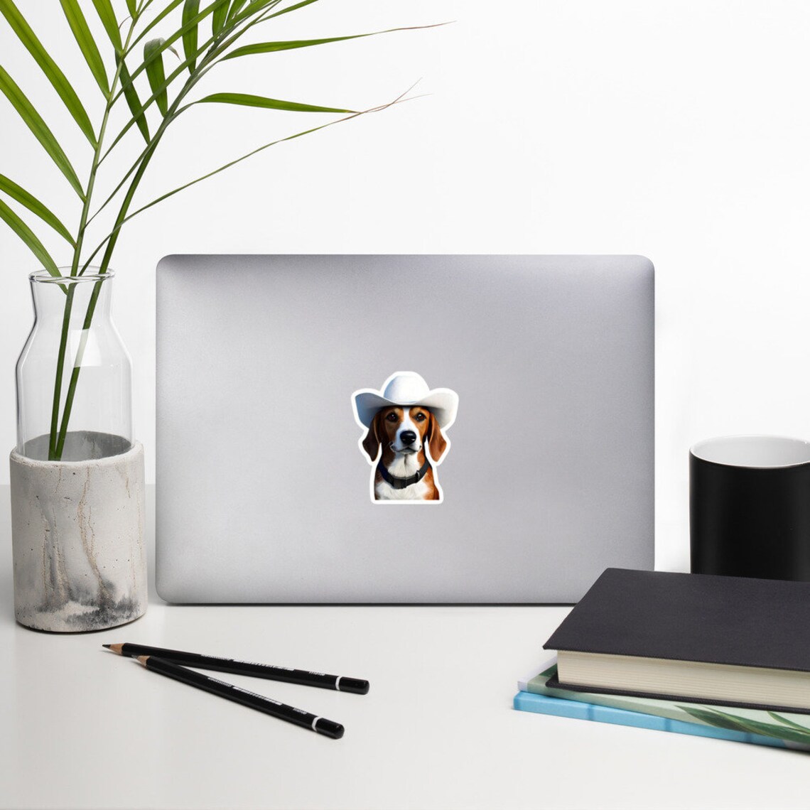 Cute Beagle With Cowboy Hat Sticker, Cute Beagle Sticker, Cute Beagle ...