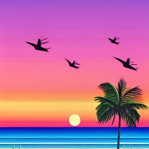 Retro Background, Retro Beach Background, Retro Beach Sunset Background ...