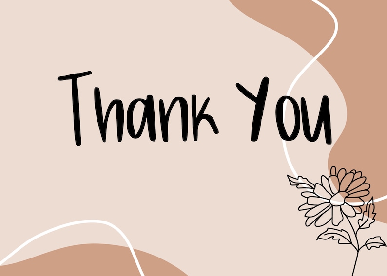 Thank You Cards Printable, Thank You Cards Boho Style, Thank You Cards Elegant, Printable Thank ...