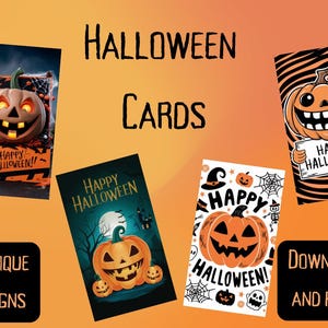 Printable Halloween Cards, Downloadable Halloween Cards - Etsy