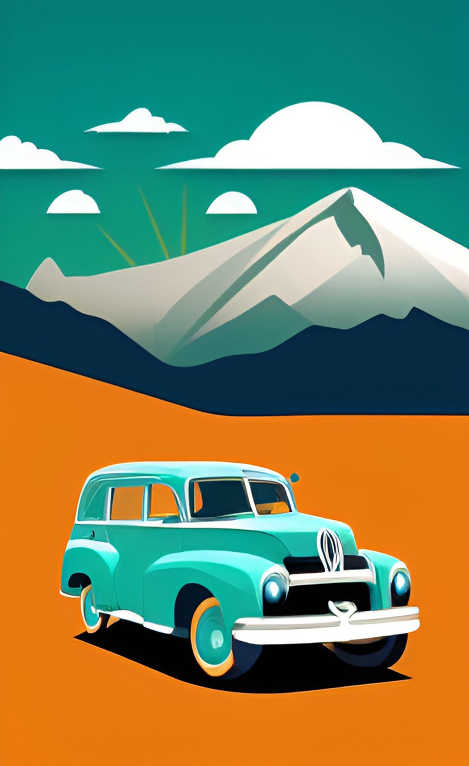 Retro Desert Phone Background, Desert Phone Background, Phone ...