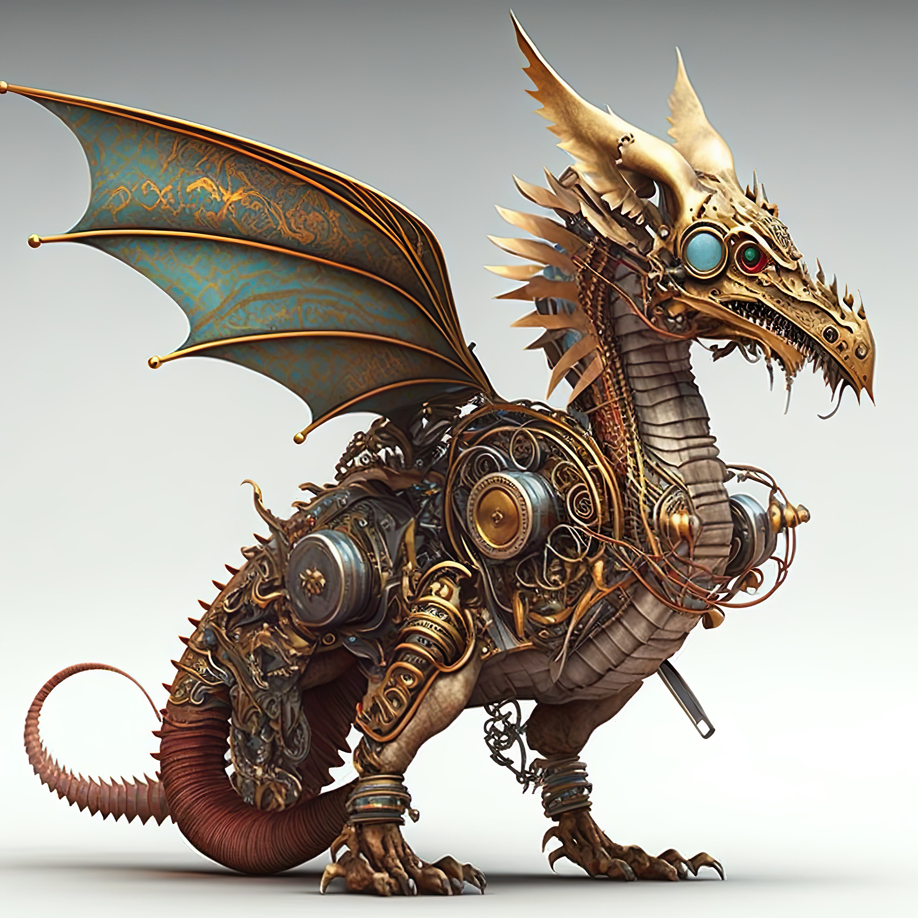 Steampunk Dragon Printable Posters Wall Art 4 Unique Designs Instant ...