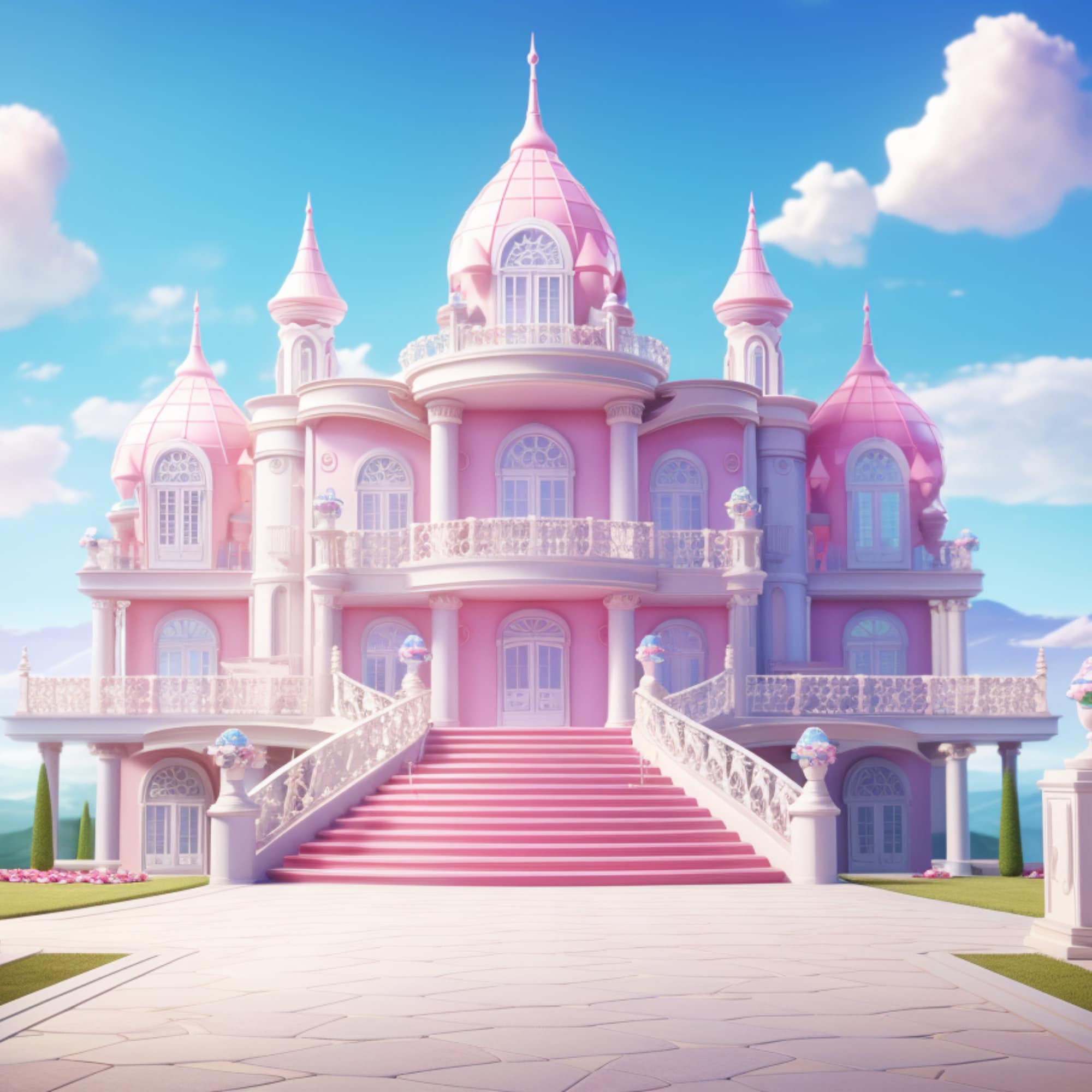 Barbie Themed Digital Backdrop, Barbie Dreamhouse Backdrop, Barbie ...