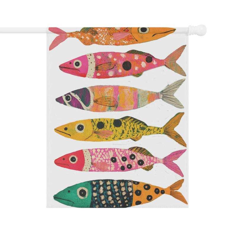 Sardine Banner, Garden Banner, Fisherman Aesthetic, Colorful Sardines ...