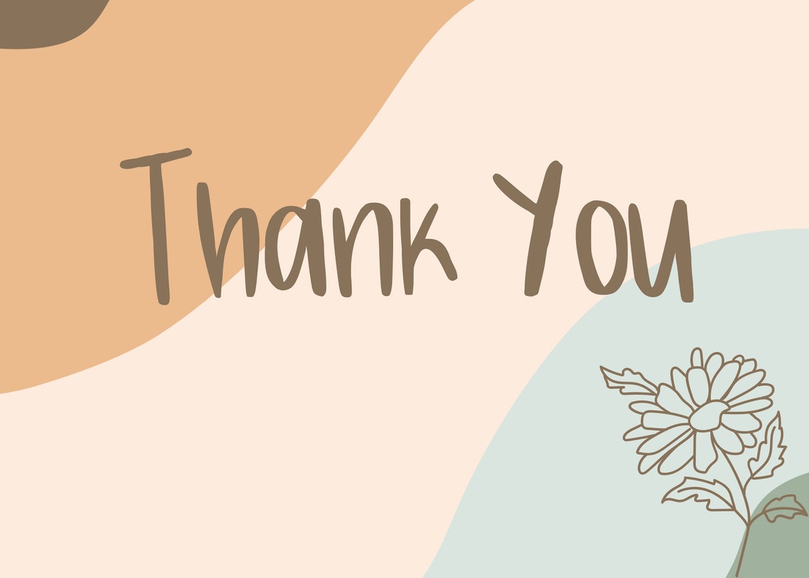 Thank You Cards Printable, Thank You Cards Boho Style, Thank You Cards Elegant, Printable Thank ...