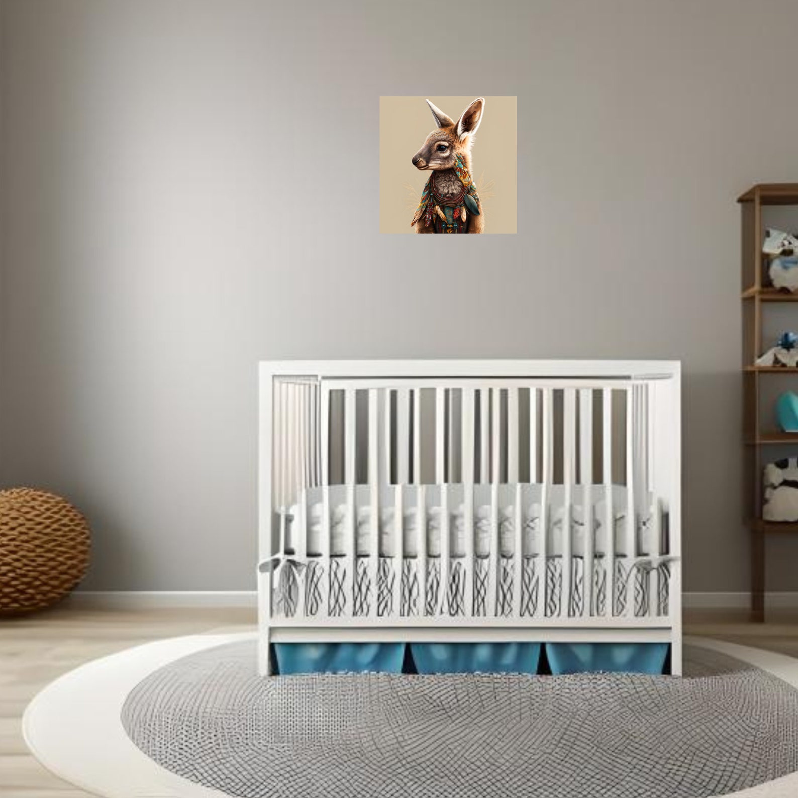 Kangaroo Wall Art, Kangaroo Boho Style Wall Art, Kangaroo Nursery Wall ...