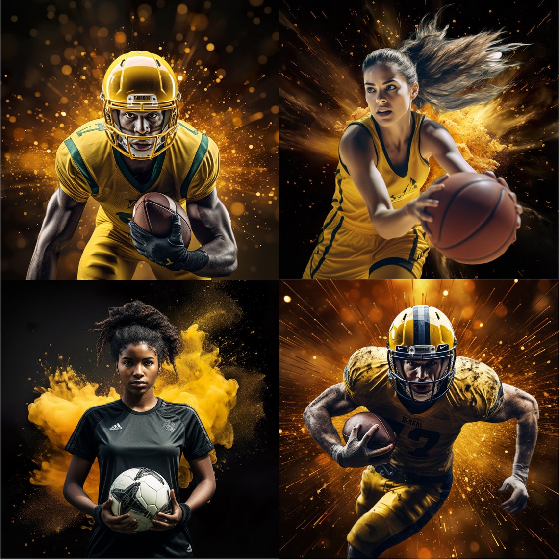 Yellow Sports Background, Sports Backdrop, Particle Explosion, Smoke ...