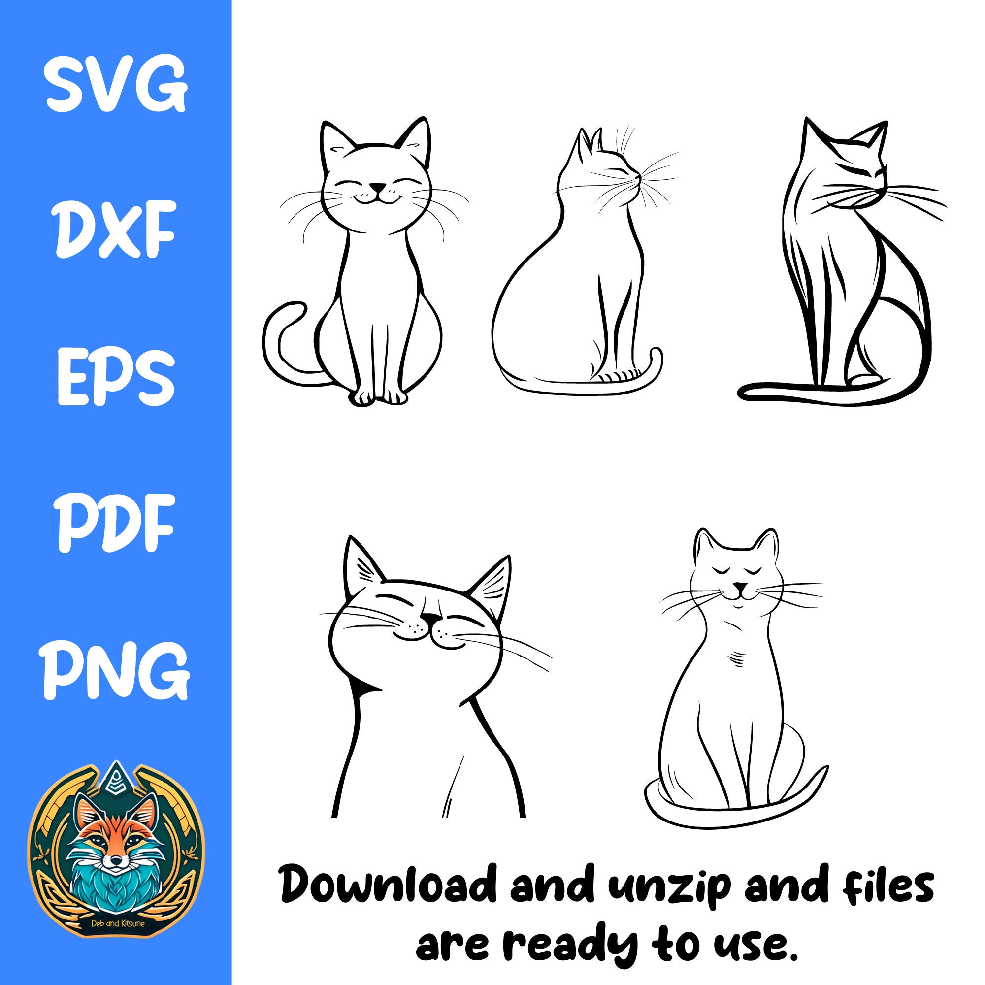 Cat SVG, Kitty SVG, Cat Cricut Files, 5 Cat Svgs, SVG Cats - Etsy