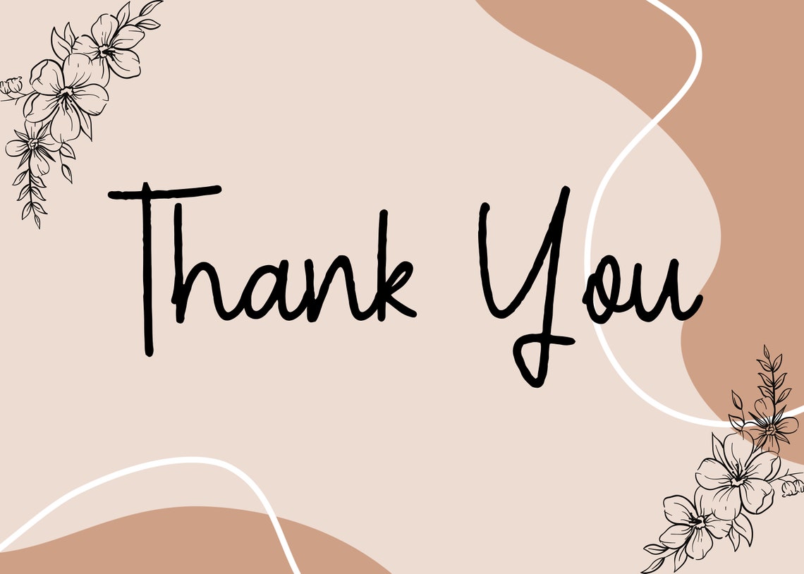 Thank You Cards Printable, Thank You Cards Boho Style, Thank You Cards Elegant, Printable Thank ...