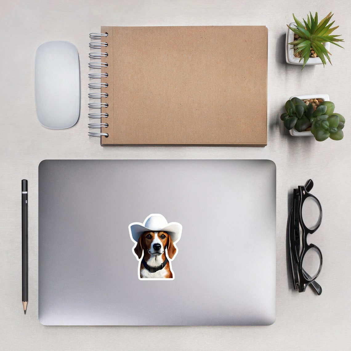 Cute Beagle With Cowboy Hat Sticker, Cute Beagle Sticker, Cute Beagle ...