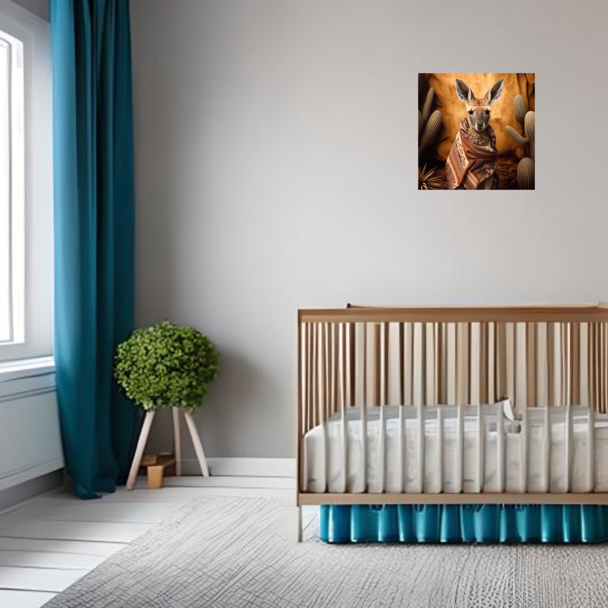 Kangaroo Wall Art, Kangaroo Boho Style Wall Art, Kangaroo Nursery Wall ...