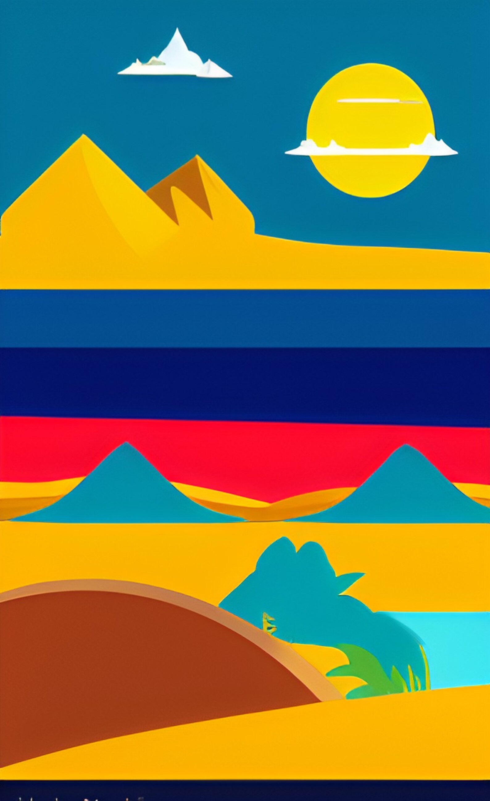 Retro Desert Phone Background, Desert Phone Background, Phone ...