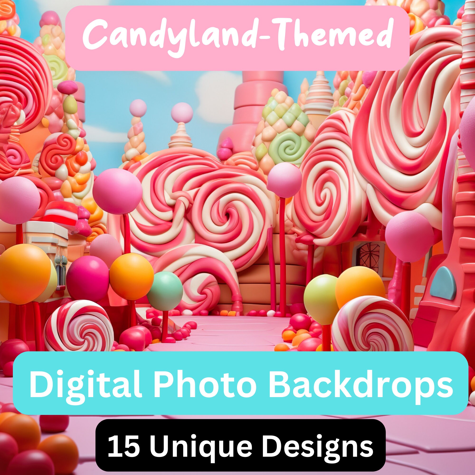 Candyland Style Digital Photo Backdrops, Digital Photo Backgrounds - Etsy