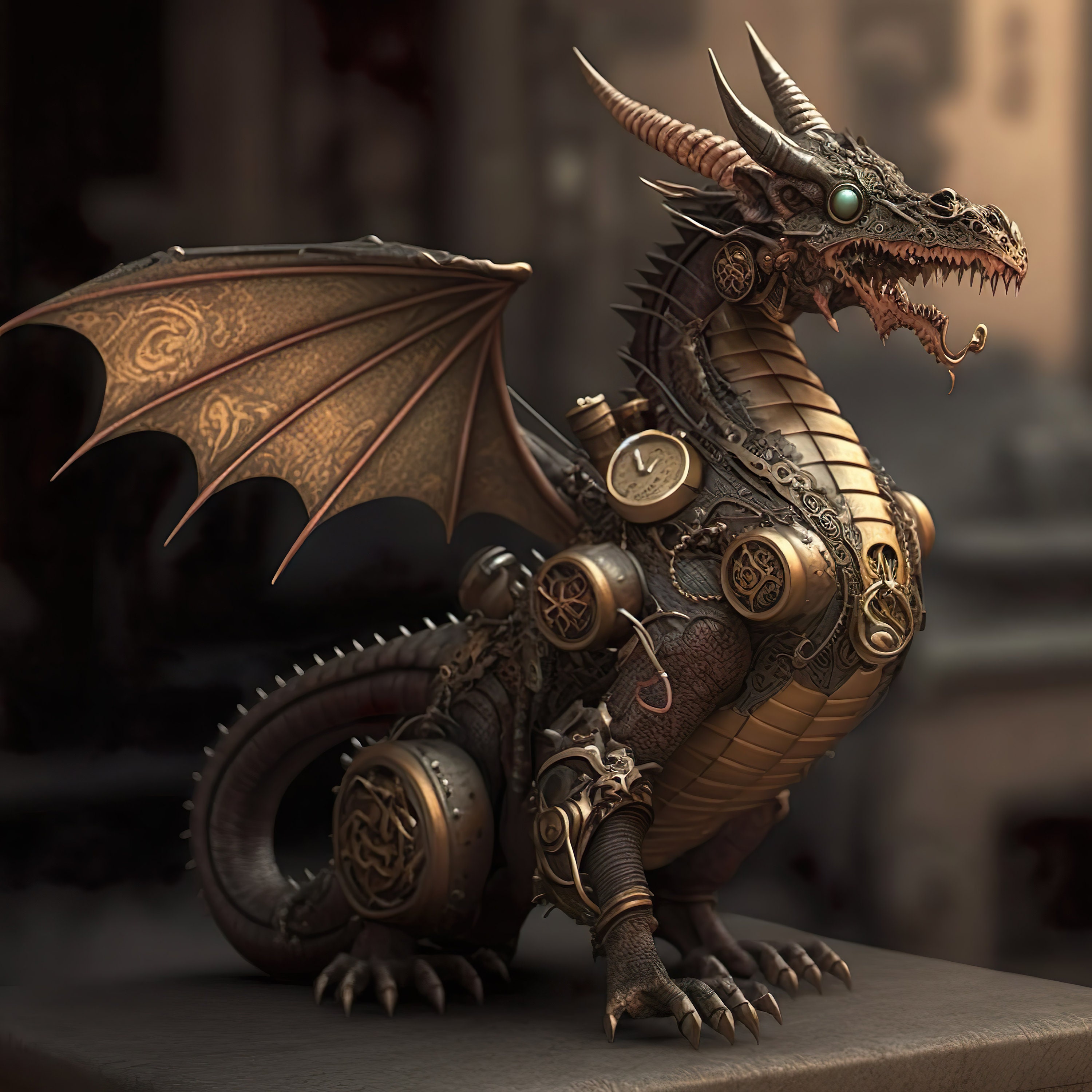 Steampunk Mechanical Dragon