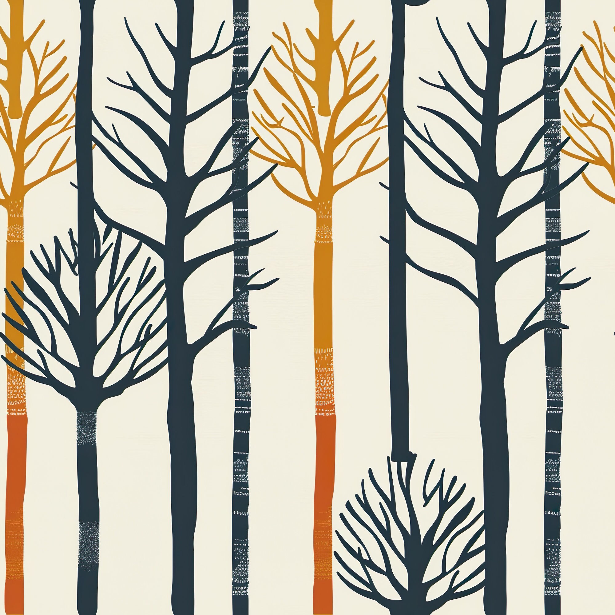 Tree Digital Paper, Silhouette Digital Paper, Tree Silhouette Digital ...