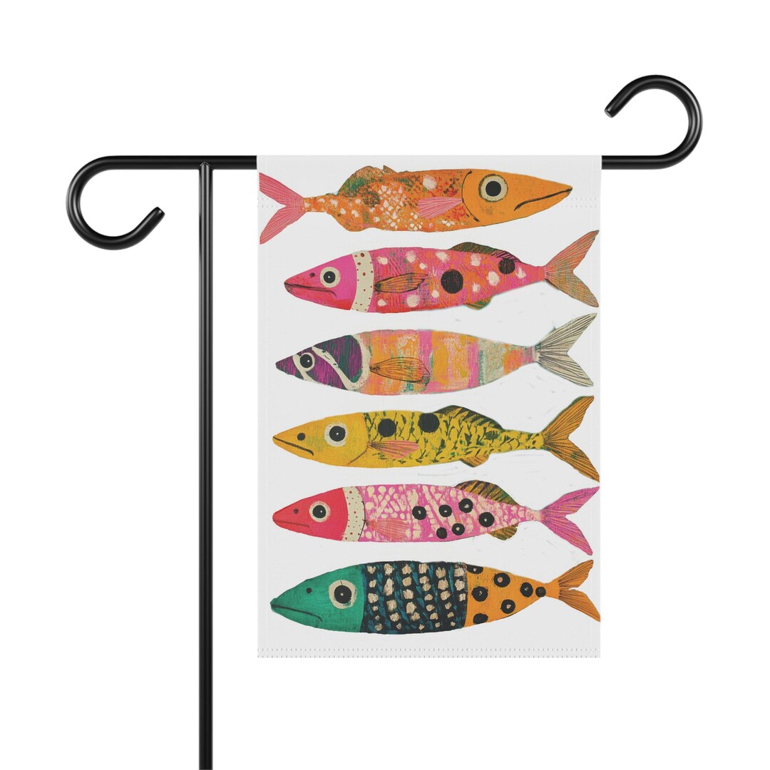 Sardine Banner, Garden Banner, Fisherman Aesthetic, Colorful Sardines ...