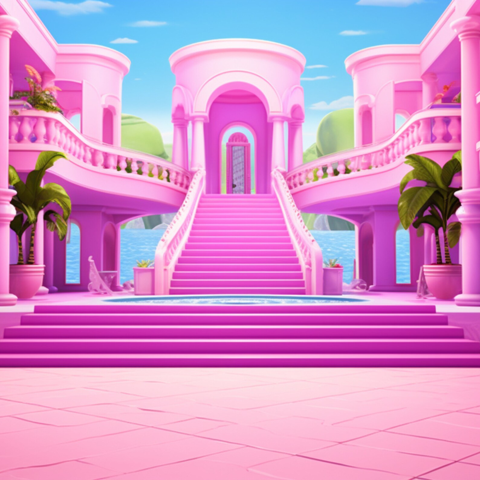 Barbie Themed Digital Backdrop, Barbie Dreamhouse Backdrop, Barbie ...