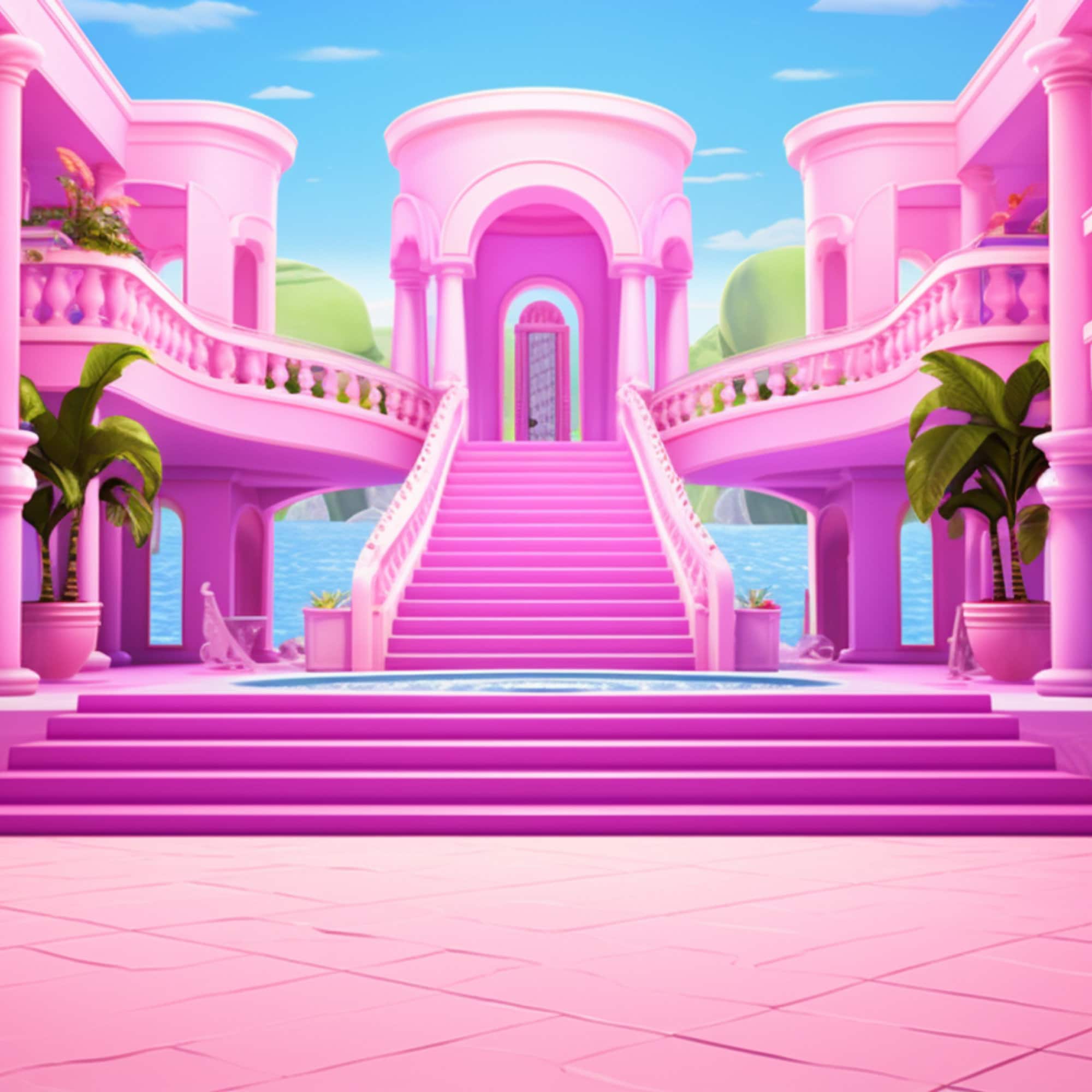 Barbie Themed Digital Backdrop, Barbie Dreamhouse Backdrop, Barbie ...